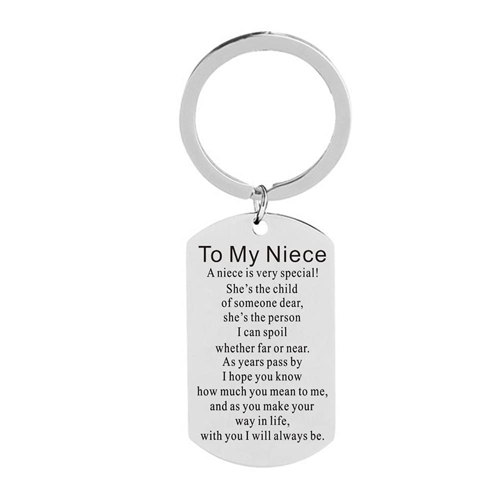 Niece Gift Keychain from Aunt Uncle to My Niece Keyring for Best Niece Nieces Christmas Birthday Gifts for Women Girls Niece from Auntie