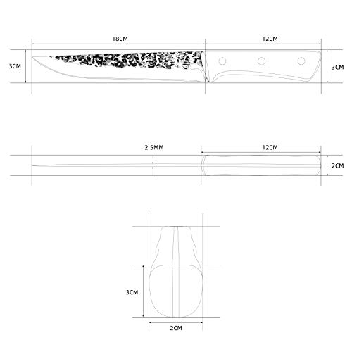 VICUNA Fillet Knife Pointed Boning Knife with Leather Sheath (Straight Boning Knife 7 inch)β