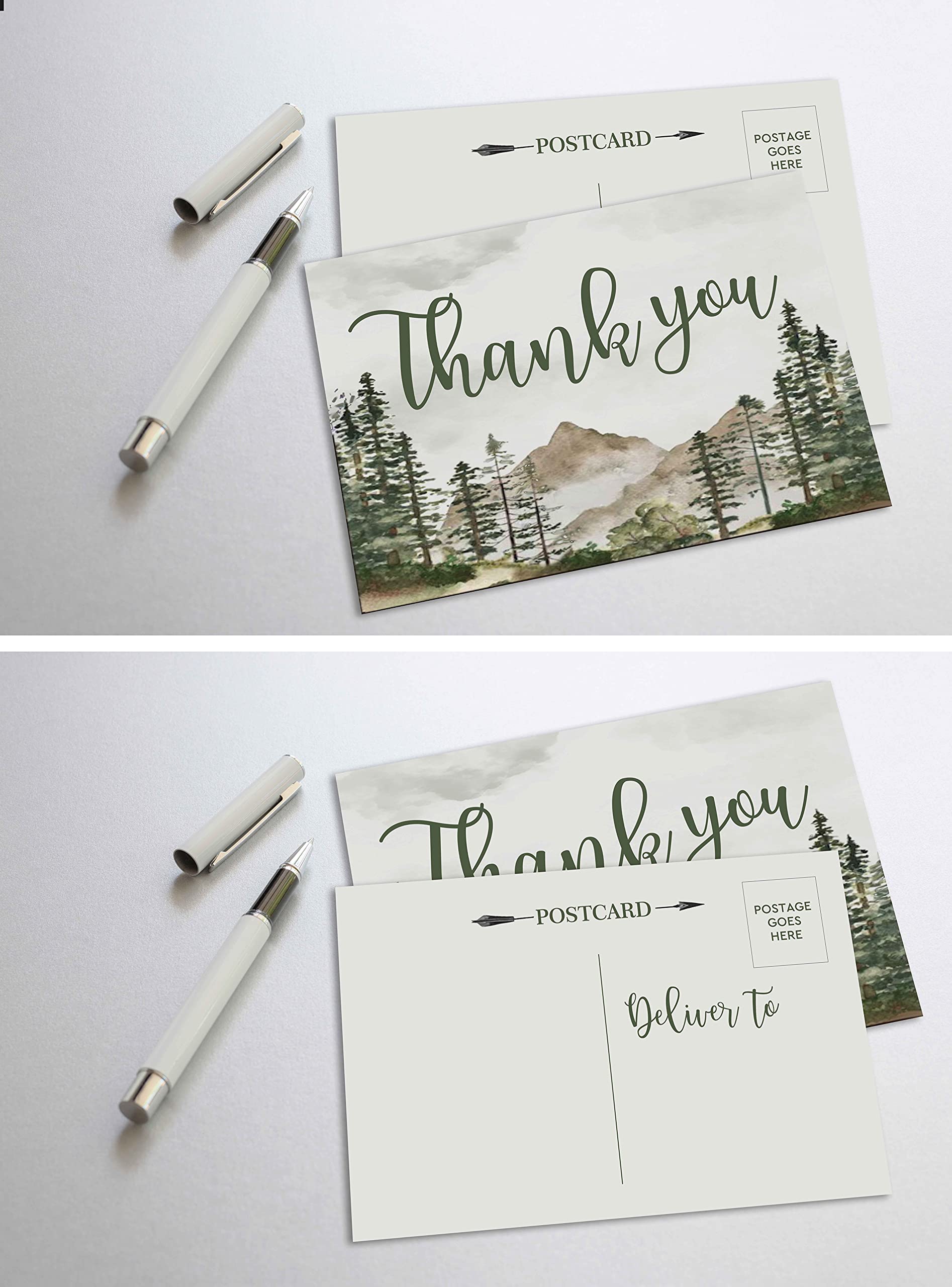 Yuansail Baby Shower Thank You Postcards, Forest Appreciation Post Cards, 25 cards – (bb003-ganxie)