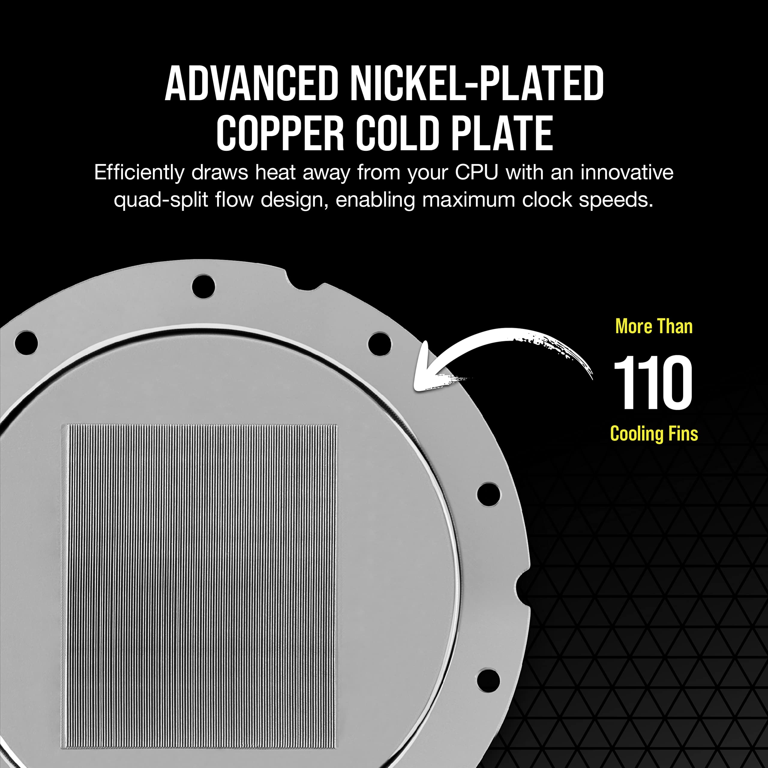 CORSAIR Hydro X Series XC7 RGB PRO CPU Water Block for Intel LGA 1700, 1200, 115X and AMD Socket AM4 (Copper Cold Plate, 110 MicroCooling Fins, 5V ARGB Motherboard Adapter Cable Included) Silver