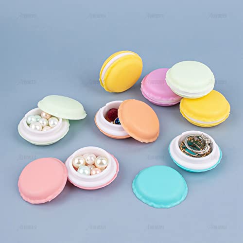 AUEAR, 30 Pack Macaroon Case, Mini Macaroon Box, Macarons Jewelry Storage Box, Macaroon Cute Pill Box Candy Organizer Travel Ring Earring Container