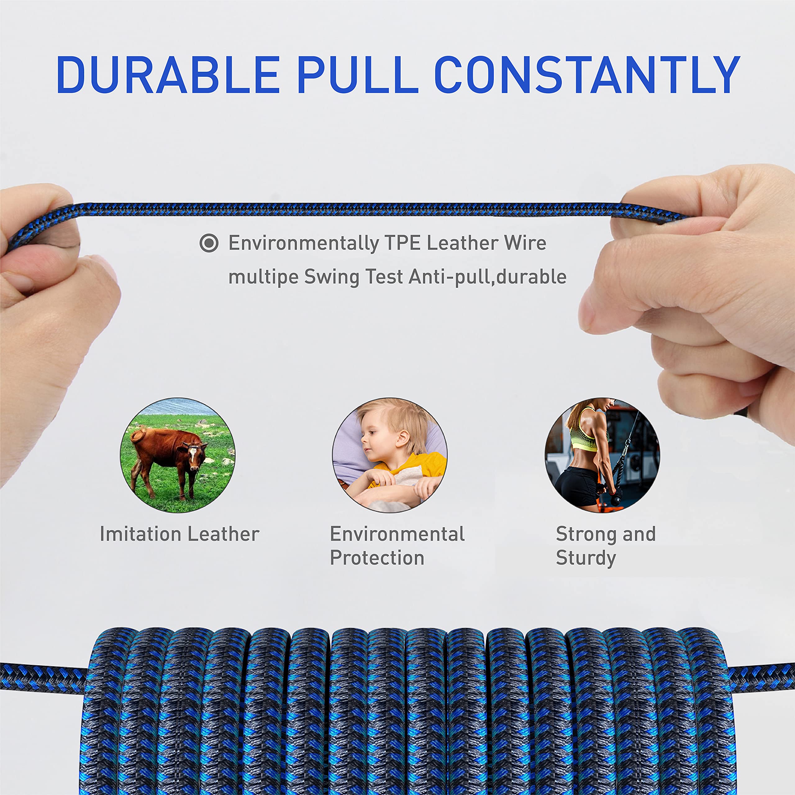 [Apple MFi Certified] 4 Pack iPhone Charger 10ft, Long Lightning Cable Nylon Braided 10 Foot Cord, Fast Charging Cords for iPhone 12 Pro Max/iPhone 12/11Pro Max/12 Pro/11/XS/XR/X/8/iPad,AirPods/Blue