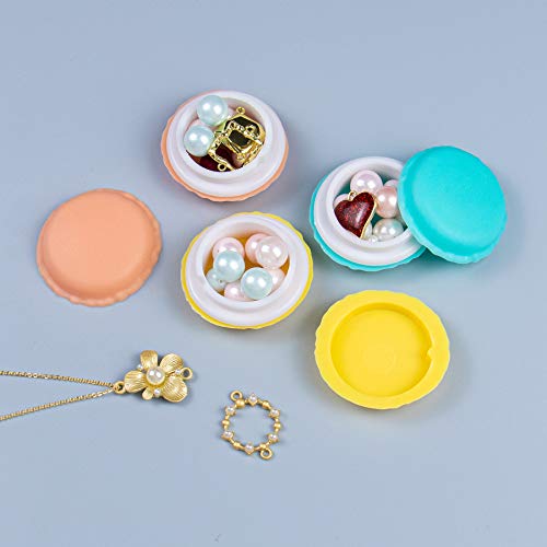AUEAR, 30 Pack Macaroon Case, Mini Macaroon Box, Macarons Jewelry Storage Box, Macaroon Cute Pill Box Candy Organizer Travel Ring Earring Container