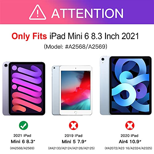 ZtotopCases for New iPad Mini 6 Case 2021, Shockproof iPad Mini 6th Generation Case with Pencil Holder, Auto Sleep/Wake, Premium Protective Smart Cover for iPad Mini 6th Gen 8.3 inch, Marble Pink