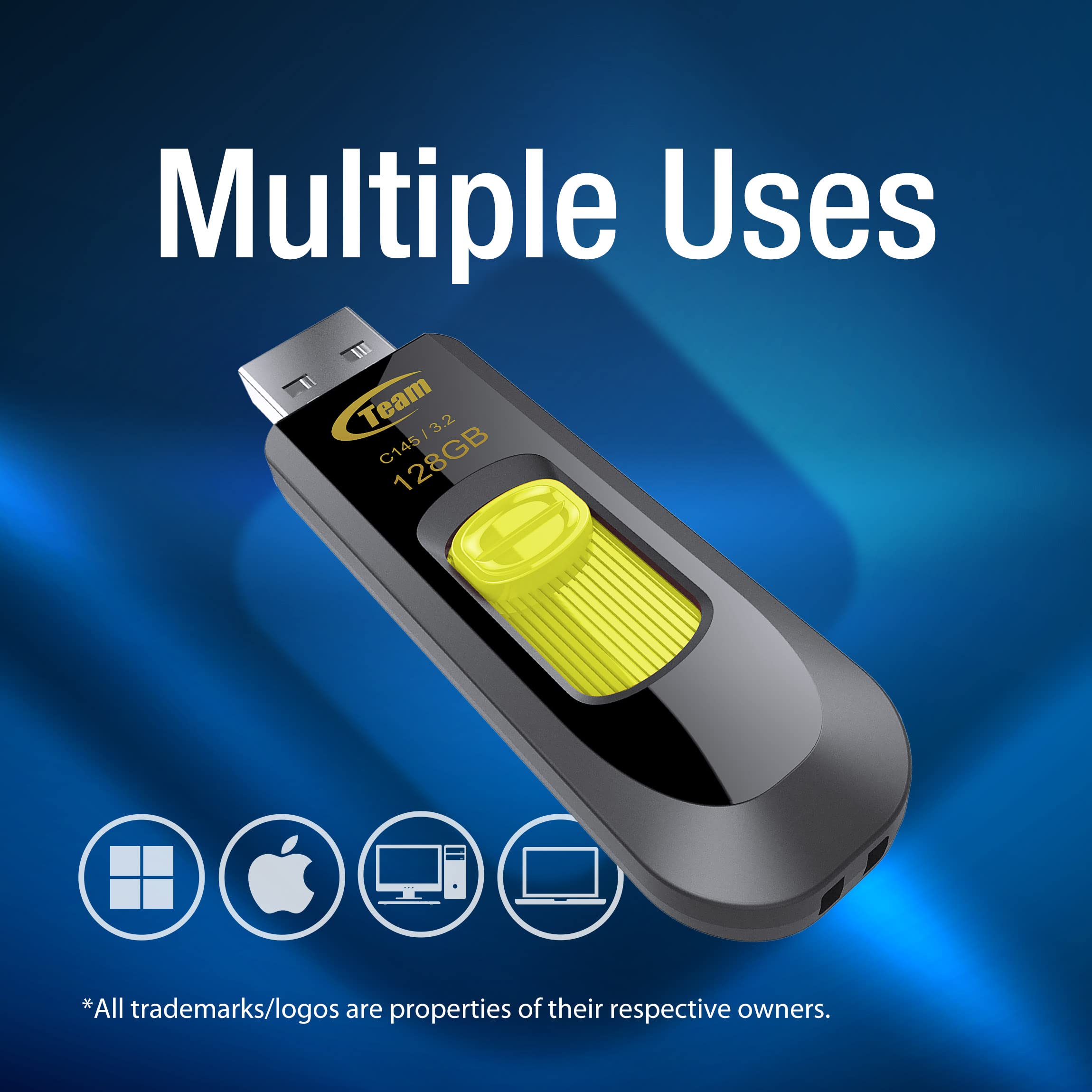 TEAMGROUP C145 64GB 5 Pack USB 3.2 Gen 1 (3.1/3.0) Read 100MB/s Flash Thumb Drive, External Data Storage Memory Stick Compatible with Computer/Laptop (Black-Green) TC145364GG21