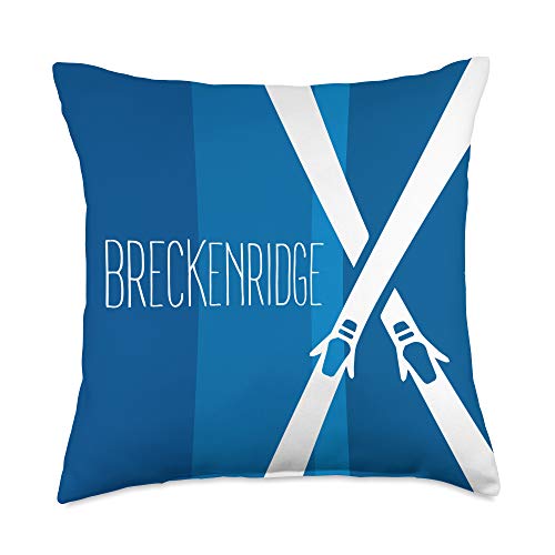 Breckenridge Colorado Home Decor Skiing Gifts Breckenridge Colorado Ski Throw Pillow, 18x18, Multicolor