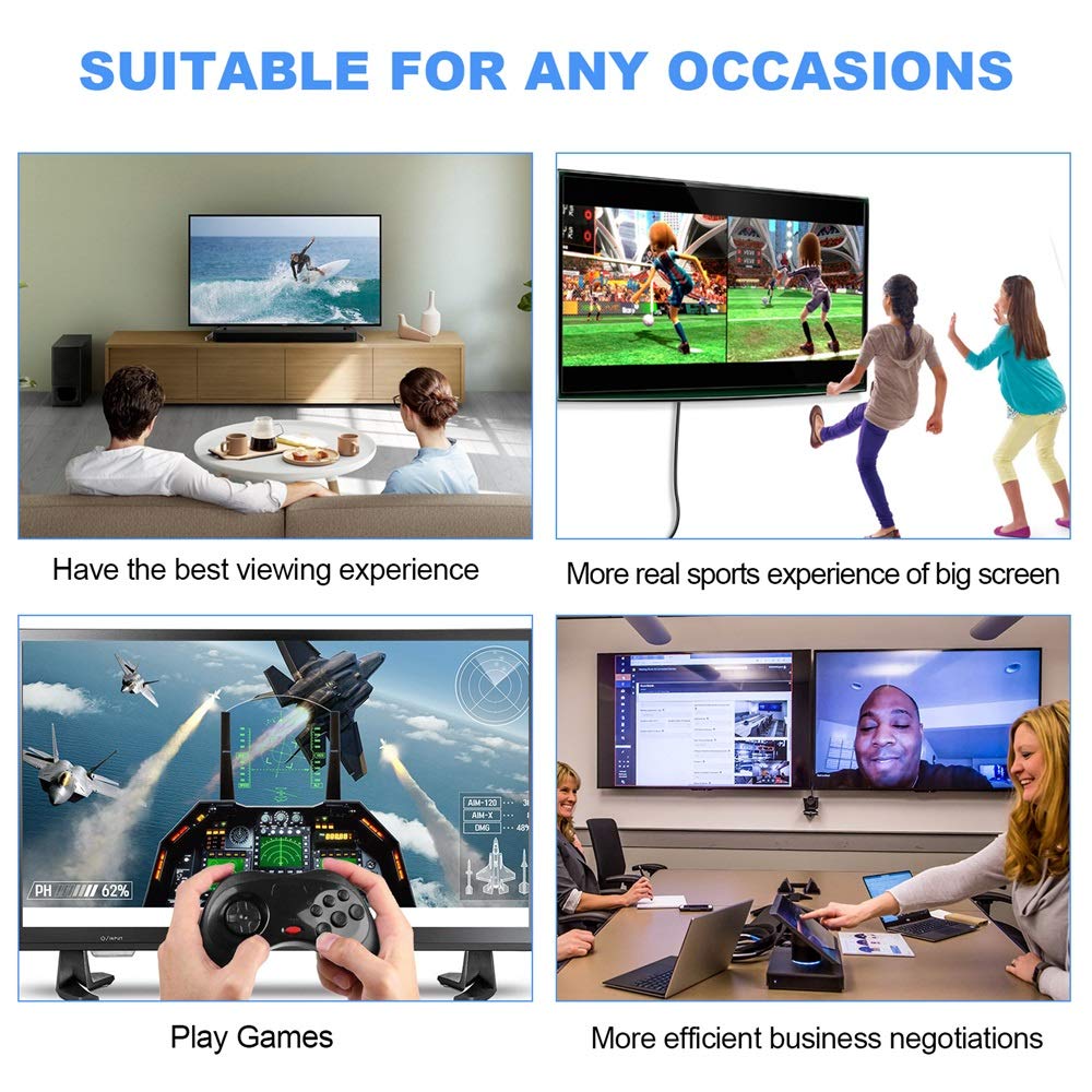 Angusplay 8K HDMI 2.1 Cable 33 ft High Speed 48Gbps Ultra HD Video Cable Support 8K@60Hz, 4K@120hz, HDR10, 3D Compatible with PS5 Xbox RTX 3070 3080 etc(OD:8.5mm)