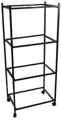 Mcage 4-Shelves Rolling Stand for 30" x 18 x 18 H Bird Flight Cages (4-Shelves, Black)