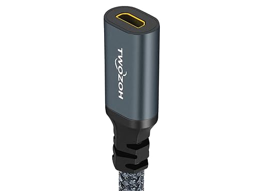 Twozoh Full Size HDMI to Micro HDMI Female Adapter Cable, Micro HDMI Socket to HDMI Adapter Cable Support 3D/4K 1080p.(20CM/0.6FT)
