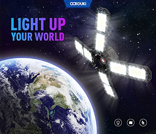 OCROUKI LED Garage Light,150W LED Shop Lights for Workshop,Basement,Home Gym,Compatible with E26/E27 Interface (0.15)