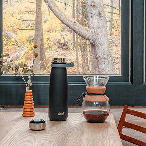 S'well Stainless Steel Traveler - 40 Fl Oz - Onyx - Triple-Layered Vacuum-Insulated Containers Keeps Drinks Cold for 60 Hours and Hot for 20 - with No Condensation - BPA-Free Water Bottle