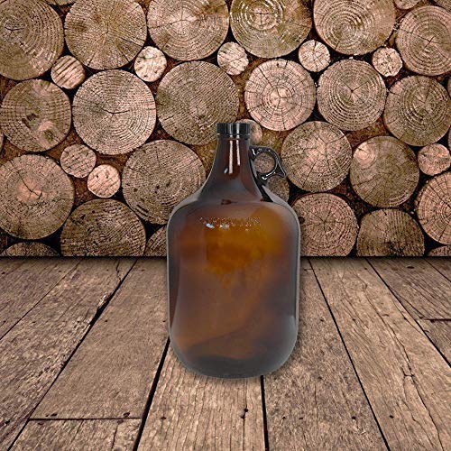 C-Store Packaging 1 Gallon (128oz) Amber Glass Jug With 38mm Cap - FBA