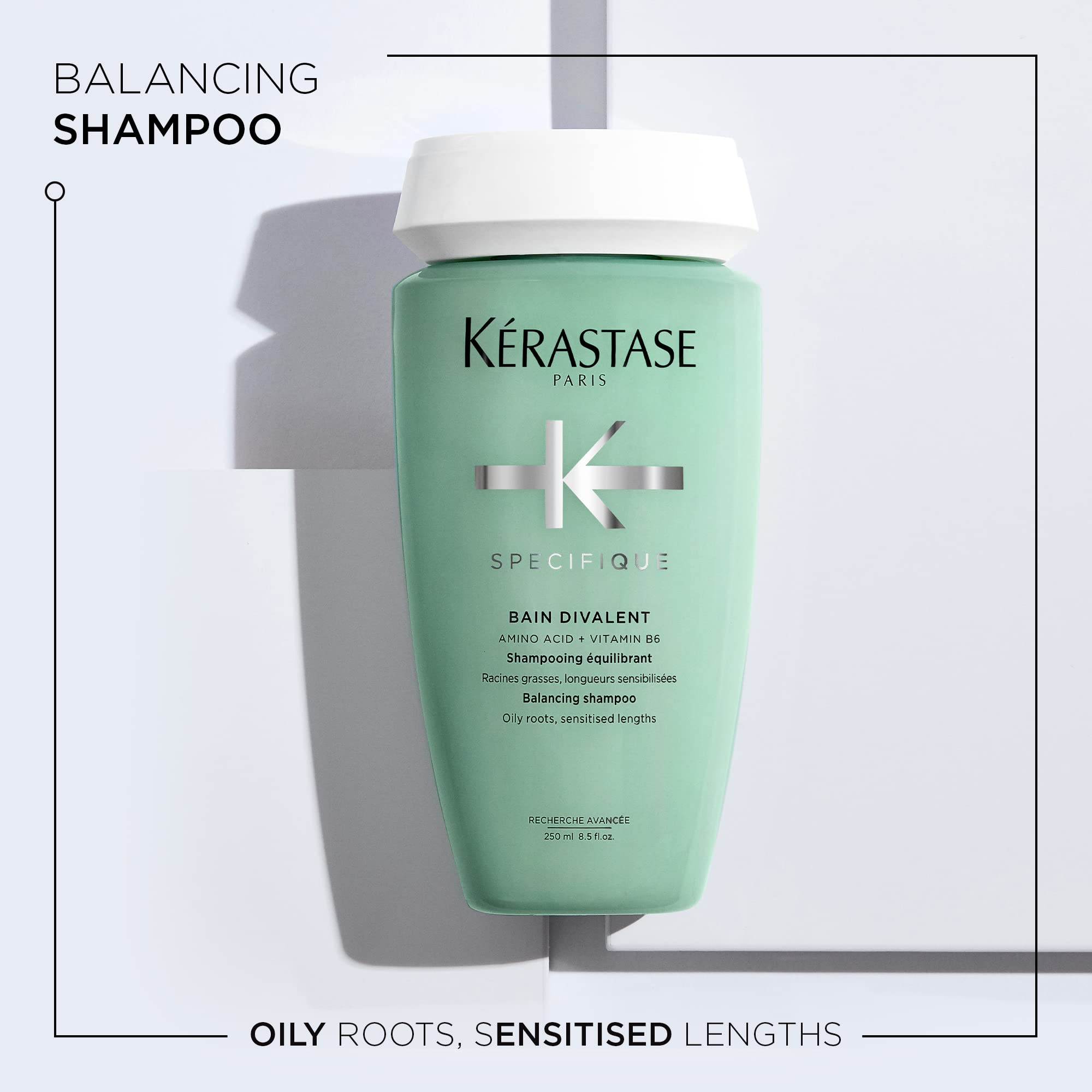 KÉRASTASE Specifique Balancing Shampoo for Oily Scalp & Hair, Cleanses Oil From Roots and Hydrates Dry Hair Ends
