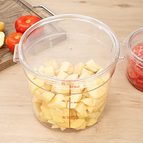 Restaurantware LID ONLY: Met Lux Lid For 6 And 8 Quart Food Storage Containers, 1 Round Lids For Storage Containers - Airtight Seal, Clear Plastic Lid For Food Prep, Containers Sold Separately