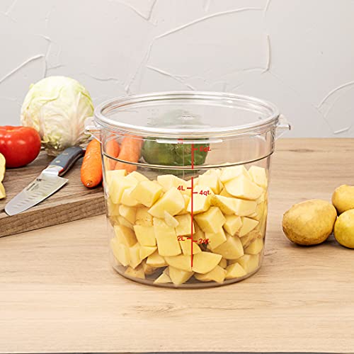 Restaurantware LID ONLY: Met Lux Lid For 6 And 8 Quart Food Storage Containers, 1 Round Lids For Storage Containers - Airtight Seal, Clear Plastic Lid For Food Prep, Containers Sold Separately
