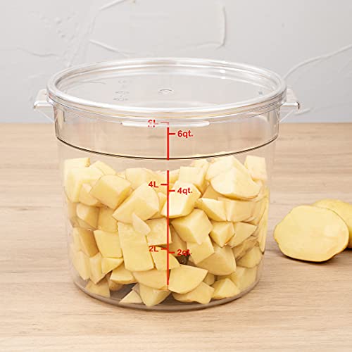 Restaurantware LID ONLY: Met Lux Lid For 6 And 8 Quart Food Storage Containers, 1 Round Lids For Storage Containers - Airtight Seal, Clear Plastic Lid For Food Prep, Containers Sold Separately