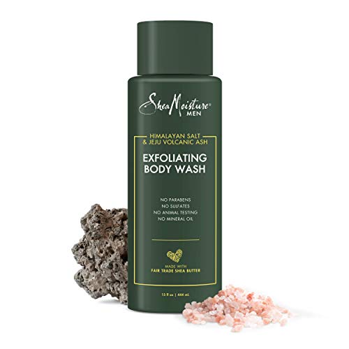 SheaMoisture Men Body Wash Cleanser to Exfoliate and Stimulate Skin Himalayan Salt and Volcanic Ash Exfoliating 15 fl oz