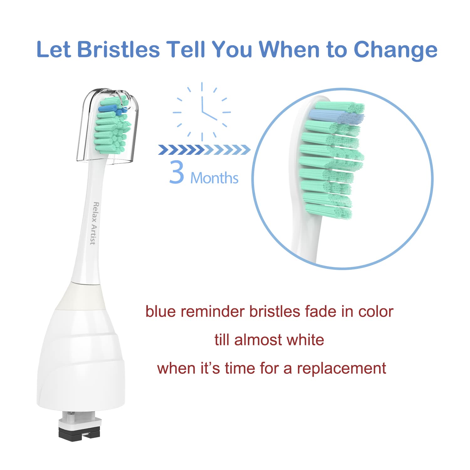 Relax Artist Replacment Brush Heads Compatible with Philips Sonicare E-Series Electric Toothbrush, Toothbrush Replacment Heads Refills, 6 Pack