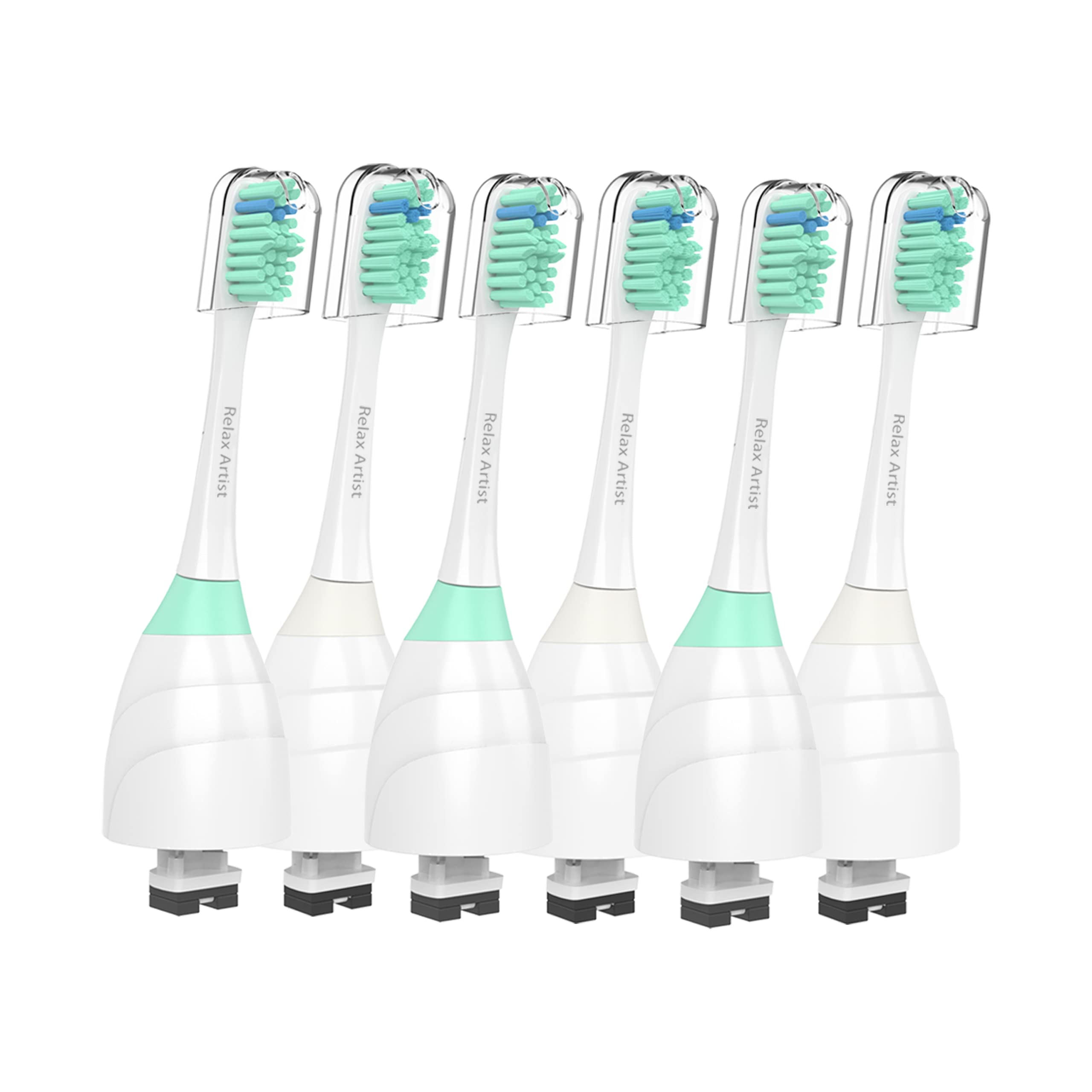 Relax Artist Replacment Brush Heads Compatible with Philips Sonicare E-Series Electric Toothbrush, Toothbrush Replacment Heads Refills, 6 Pack