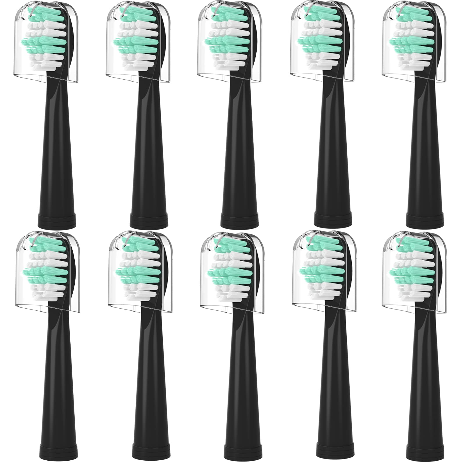 10 Pack Replacement Heads Compatible with Fairywill Toothbrush Heads Electric Handles FW-507/508/551/D1/D3/D7/D8/FW908/FW910/917/949/958/959/FW610/FW659/FW719