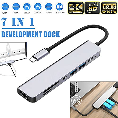 8-in-1 USB C Hub Type-C 3.1 to 4K HDMI-Compatible RJ45 USB SD/TF Card Reader PD Fast Charge USB Dock for MacBook Air Pro PC HUB