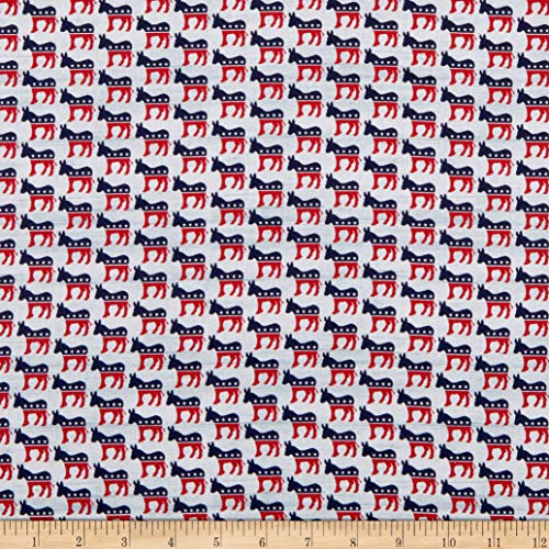 Benartex Your Vote Counts Donkeys Multi, Fabric by the Yard