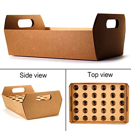 DAOLA Party Confetti Cone Holder Box - Confetti for Gift Box Wedding, Stand Tray Box Total of 30 Holes for 30 Confetti Cone, and Include 32 Cone Papers (Kraft-F, 1)