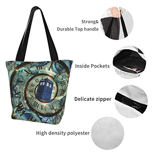 antcreptson Elegant Extra Large Canvas Beach Travel Reusable Grocery Shopping Tote Bag Portable Storage Handbag