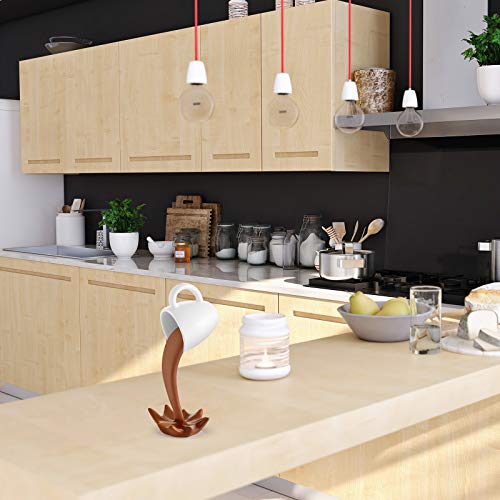 Jetec Floating Coffee Cup Sculpture Decoration Spilling Coffee Cup Sculpture Plastic Pouring Coffee Mugs Pouring Splash Coffee Cup Kitchen Decor for Family Friend Coffee Lover (Brown)