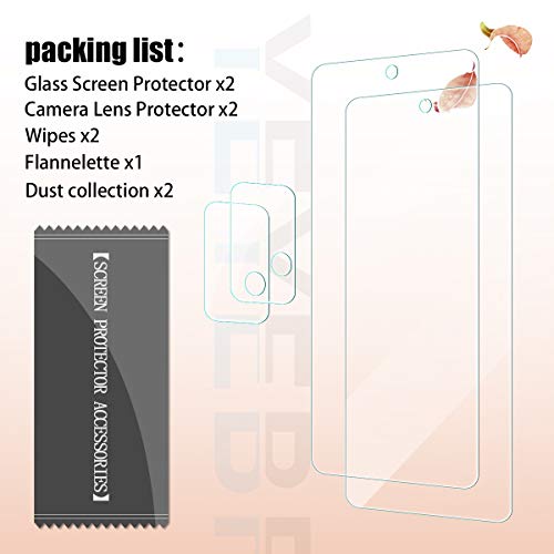 Galaxy A52 HD Clear Tempered Glass Screen Protector + Camera Lens Protectors by YEYEBF, [2+2 Pack] [3D Glass] [Anti-Glare] [Bubble-Free] Screen Protector Glass for Samsung Galaxy A52