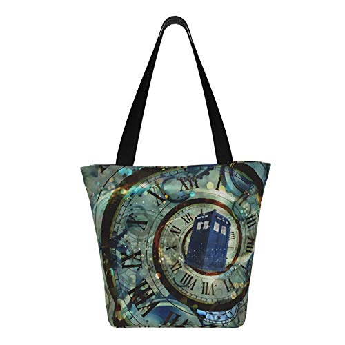 antcreptson Elegant Extra Large Canvas Beach Travel Reusable Grocery Shopping Tote Bag Portable Storage Handbag