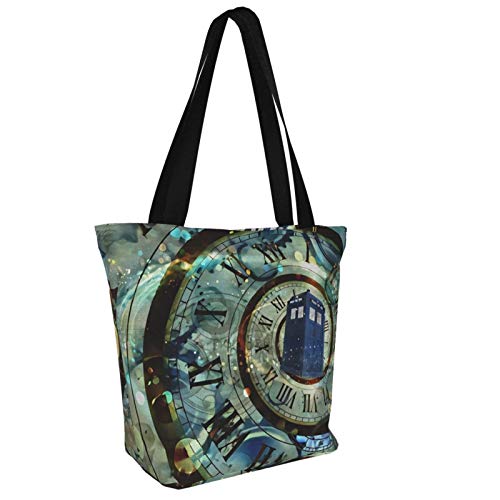 antcreptson Elegant Extra Large Canvas Beach Travel Reusable Grocery Shopping Tote Bag Portable Storage Handbag