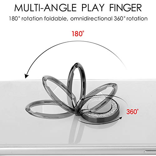 Weewooday 4 Pieces Glitter Bling Phone Ring Holders Metal Finger Kickstand 360° Rotation Bling Phone Ring Stand for Universal Tablets and Smartphone