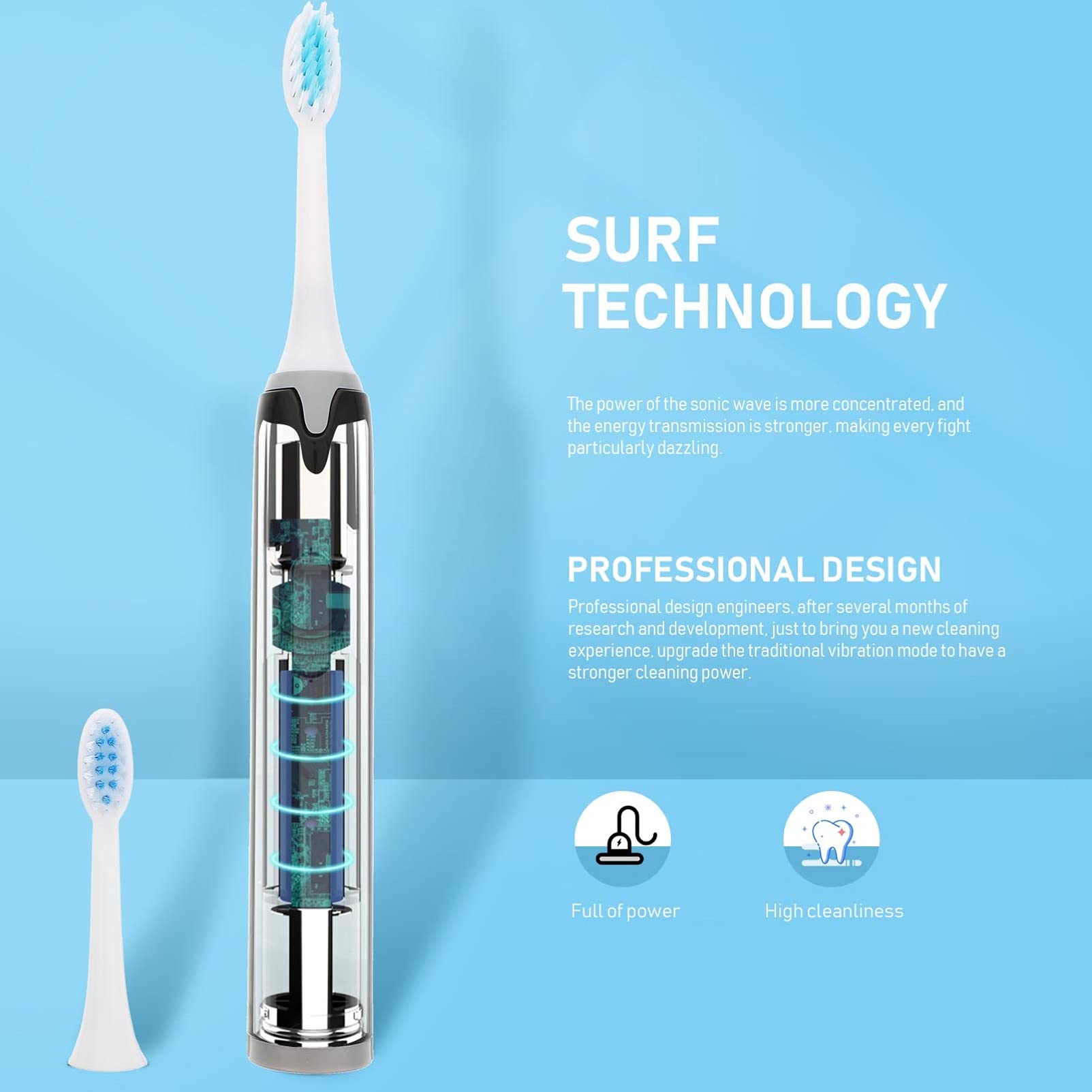 Healifty 1 Pc Electric Toothbrush Electric Vibration Toothbrush Household Tooth Cleaning Device Toothbrush for Adults Electric Teeth Cleaning Device Tender Toothbrush Tooth Brush
