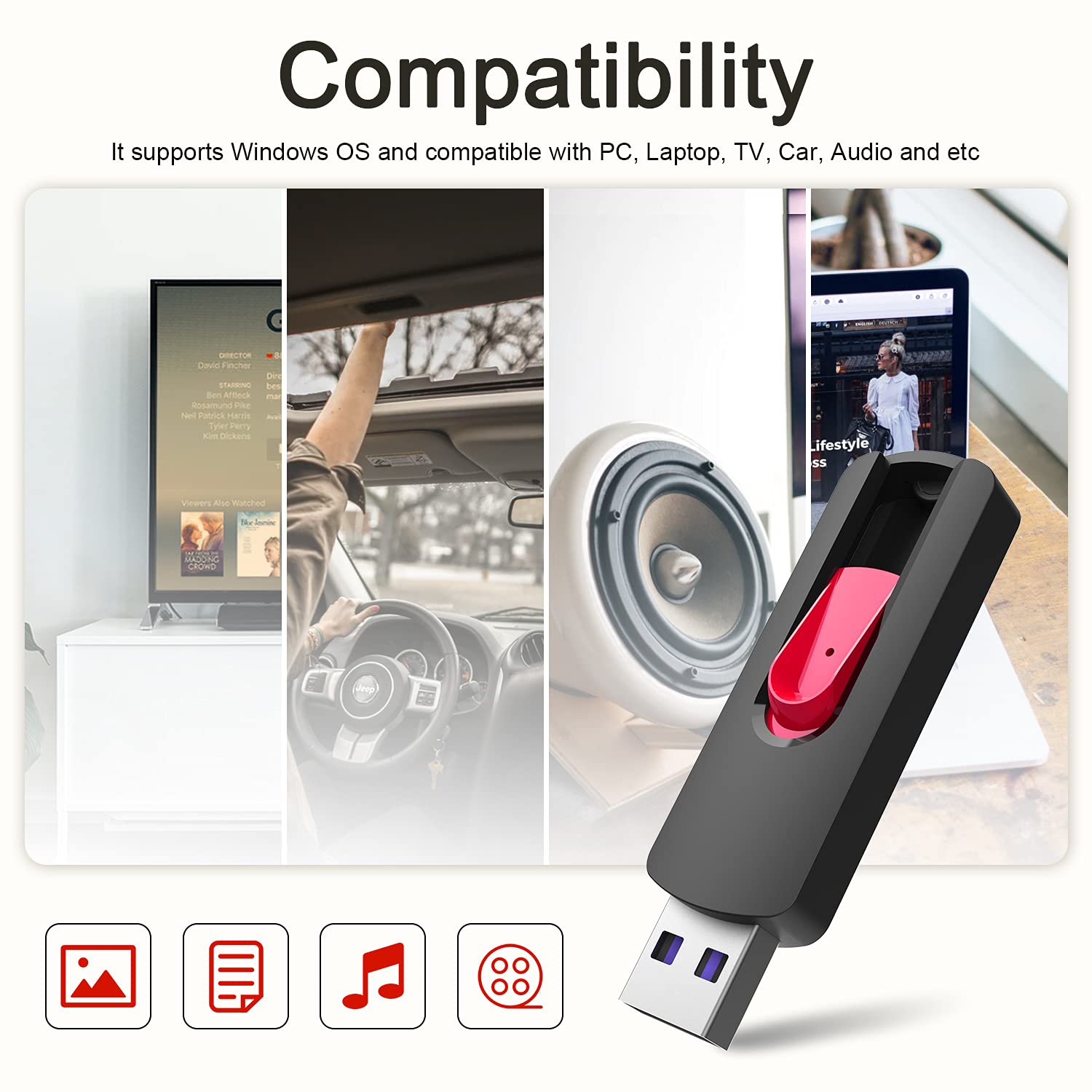 Aiibe Flash Drive 8GB 3 Pack USB Drive 8GB Thumb Drive USB 2.0 Memory Stick USB Flash Drives (8GB, Red Green Cyan)