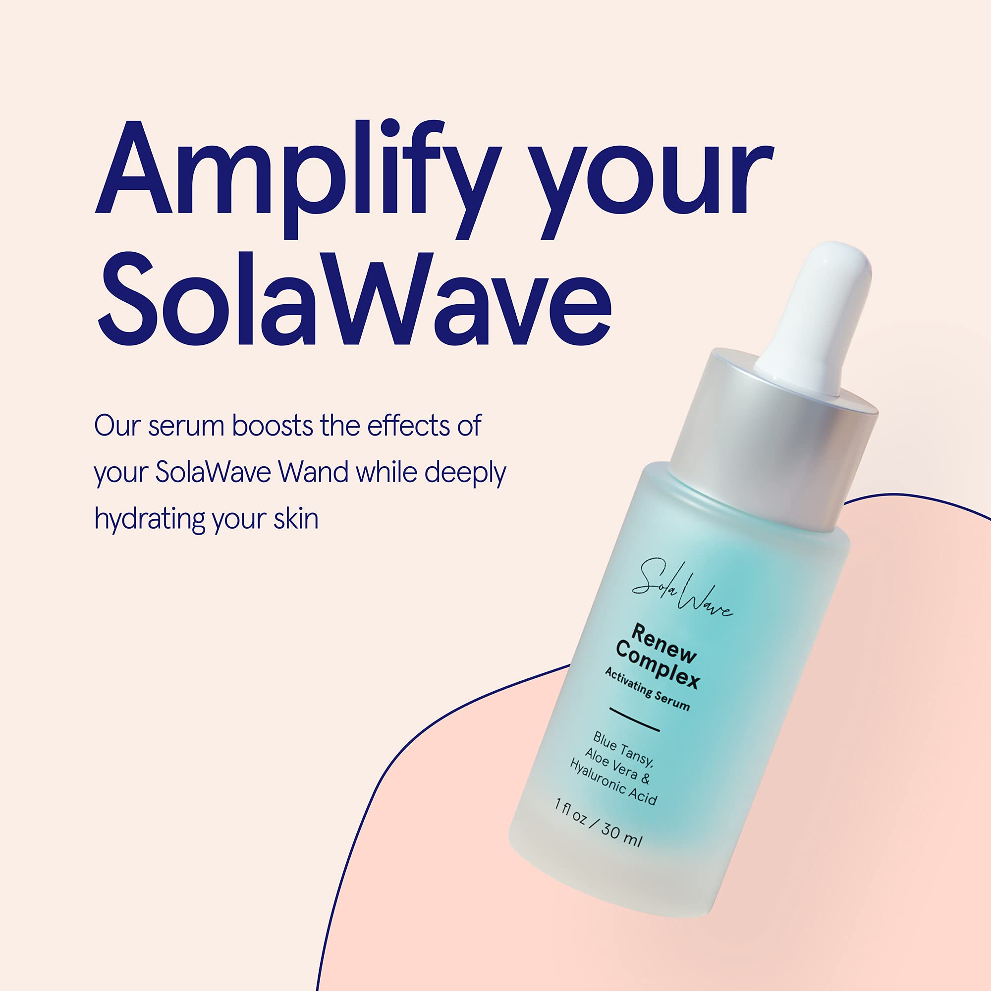 Solawave 4-in-1 Facial Wand and Renew Complex Serum Bundle | Red Light Therapy for Face and Neck | Microcurrent Facial Device for Anti-Aging | Face Massager with Anti-Wrinkle Serum | Rose Gold