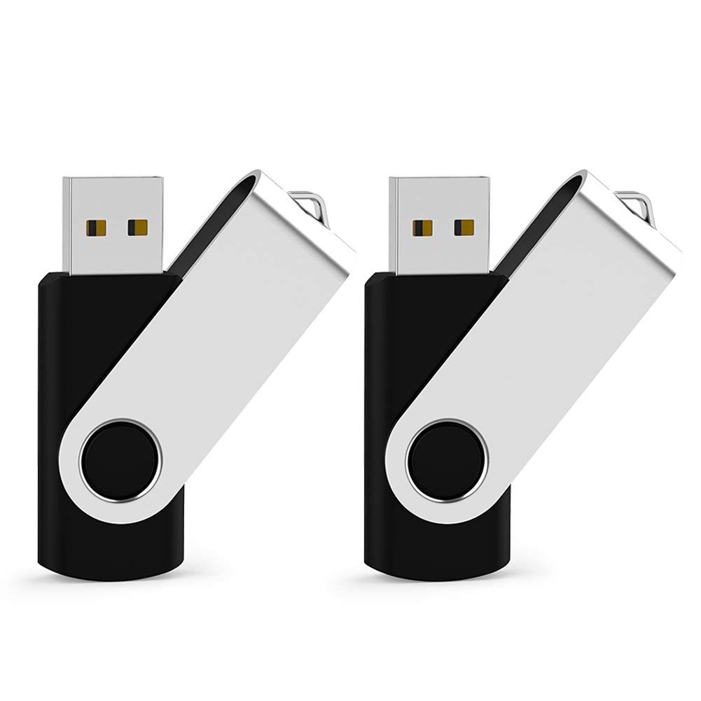 USA, (Black) Wholesale 10 Pack U Disk Bulk Pack USB Flash Drives Swivel Thumb Drive Memory Stick (10 Pack - 16MB (Not GB))
