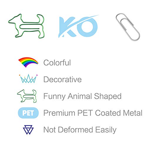 80 PCS Cute Animal Shaped Paperclips, 6 Design and Colors in Gift Box for Students Office Stuffer (Pony, Doggy, Kitten, Bird, Penguin, Elephant)