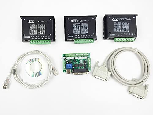 Davitu Motor Driver - CNC Router Kit,TB6600 3 Stepper Motor Driver Controller kit 5A one 5 Axis breakout board for 23 motors