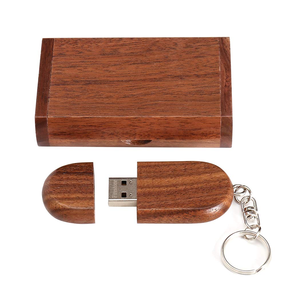 Novelty Wood USB 3.0 Flash Drive 32GB Data Storage Memory Stick USB Stick Pendrive with Wooden Box (Brown)