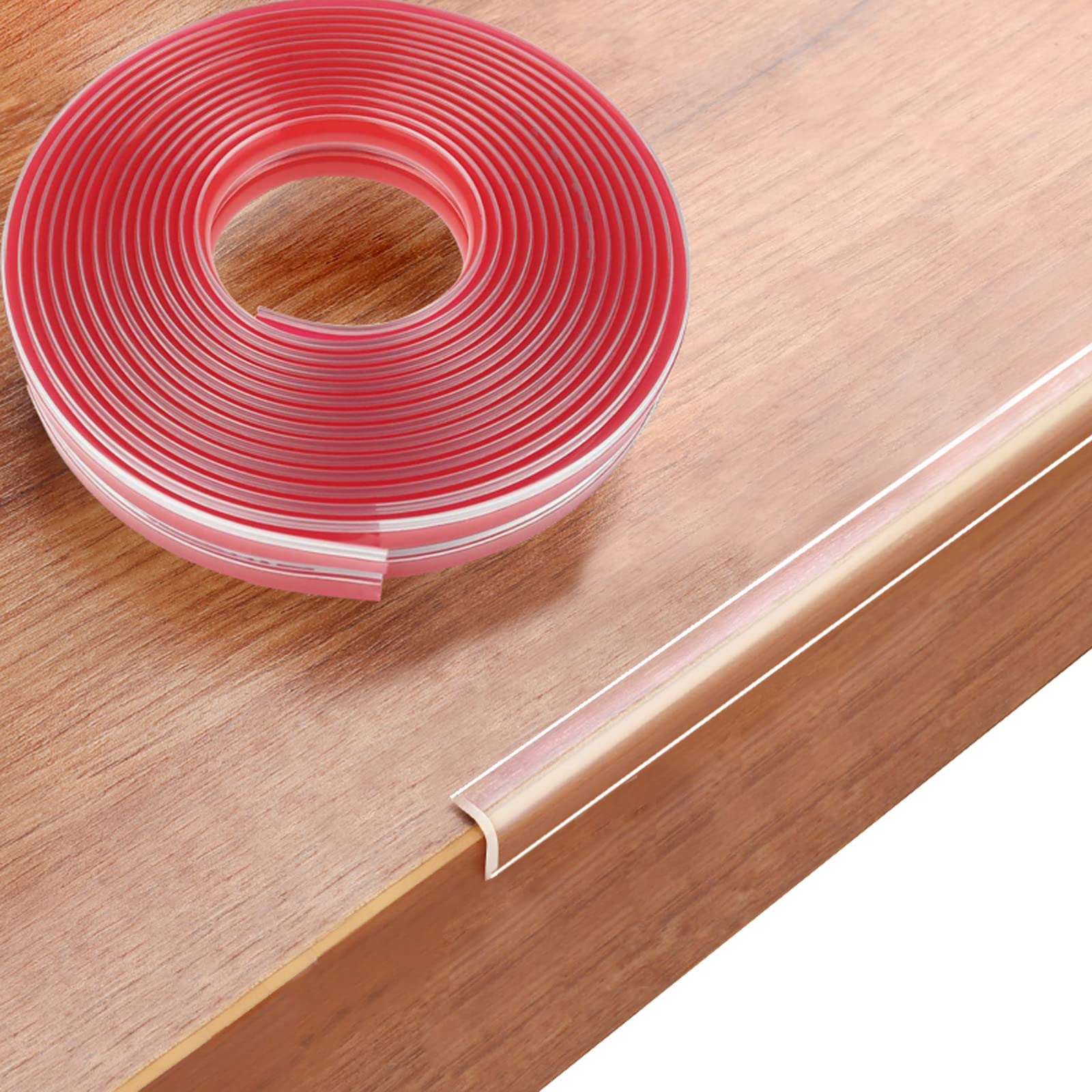 Baby Proofing 20ft Silicone Strip Clear Soft Corner Protectors with Pre-Taped Strong Adhesive, Edge Protectors for Sharp Corners of Tables Cabinets Furniture
