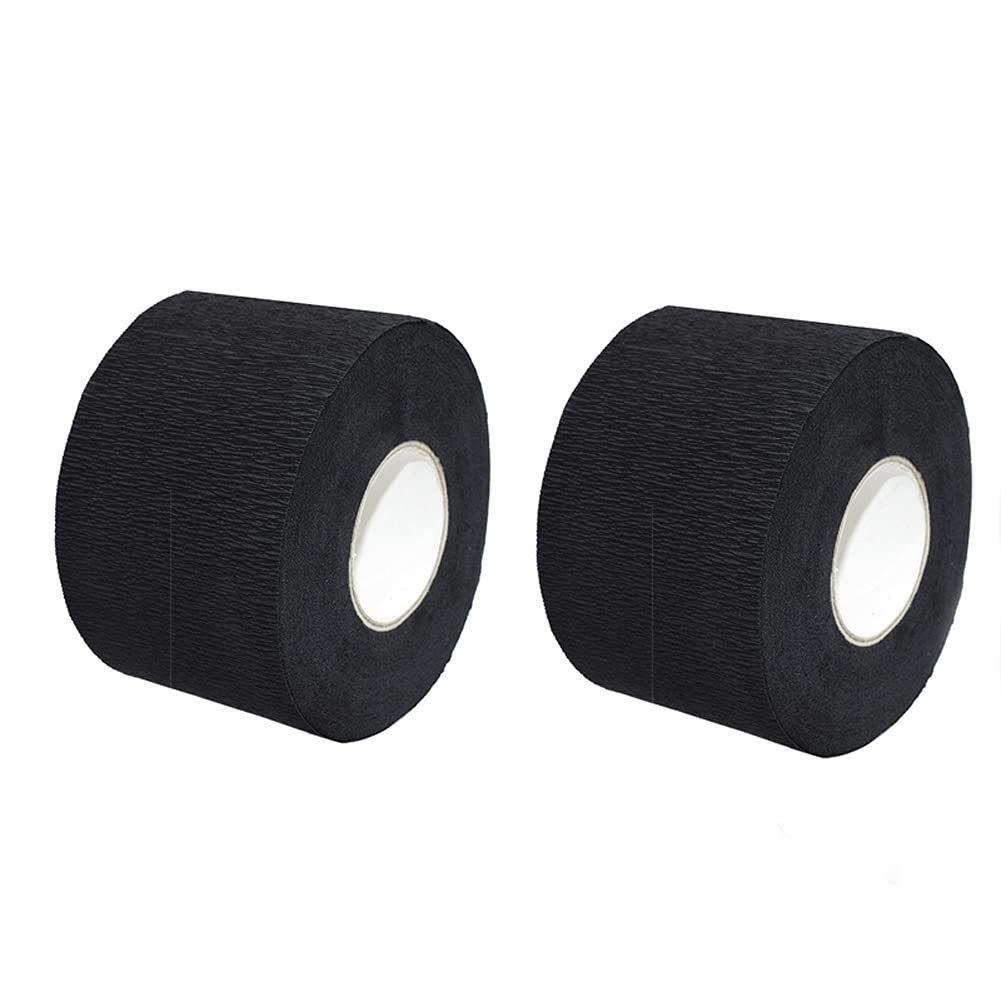 2 Rolls of Disposable and Flexible Black Barber Neck Strips for Hair Styling, Salon Cutting, Coloring, and Hairdressing