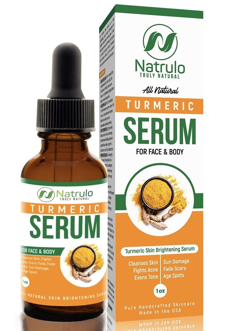 Turmeric Serum for Face & Body - All Natural Turmeric Skin Brightening Serum for Spots - Turmeric Facial Repair Serum Cleanses Skin, Fights Acne, Evens Tone, Minimizes Pores - Pure Turmeric Oil