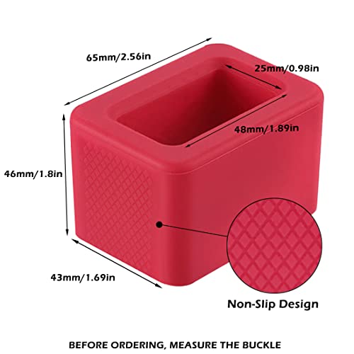 Leismy 2-Pack Car Seat Belt Buckle Holder, Car Seatbelt Buckle Guard (BPA Free), Durable Silicone Material, Seat Belt Holder Upright Your Seat Belt Receiver for Easy Access (Red)