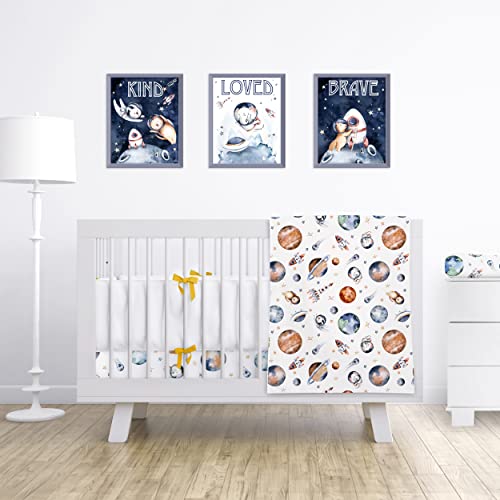 Jaxson's World Watercolor Outer Space Baby Blanket | 30x40 Inches | Minky Fleece