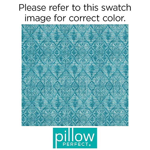 Pillow Perfect Outdoor | Indoor Nesco Caribe 16.5 Inch Throw Pillow, 16.5 X 16.5 X 5, Blue