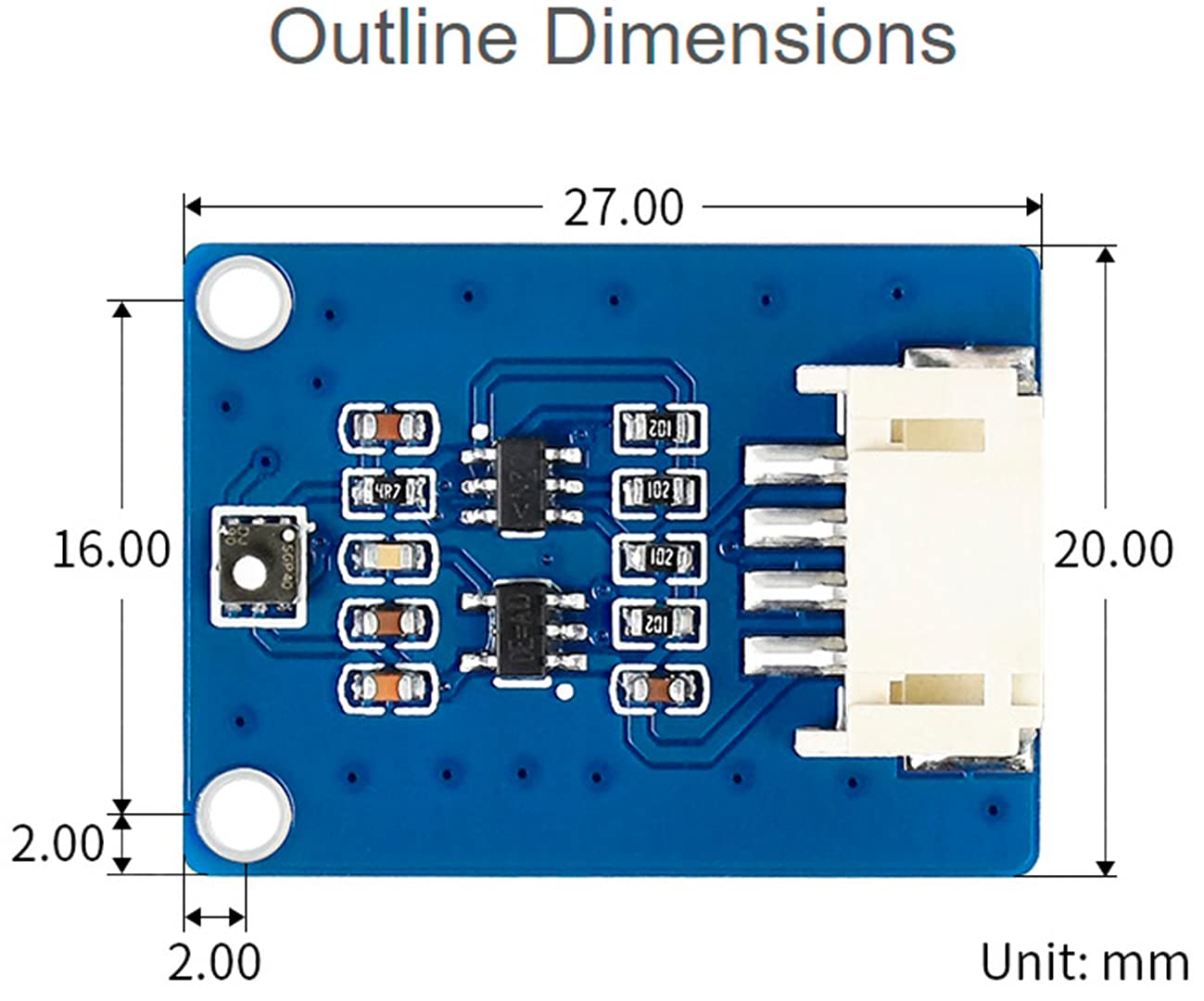Digital SGP40 VOC (Volatile Organic Compounds) Gas Sensor for Easy Integration Into Air Treatment Devices and Air Quality Monitors, I2C Bus Compatible with Raspberry Pi/STM32