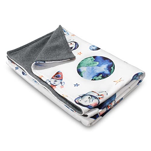 Jaxson's World Watercolor Outer Space Baby Blanket | 30x40 Inches | Minky Fleece