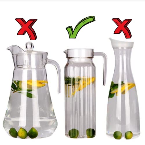 Glass Water Pitcher Lids Food Grade Plastic Anti-Dust Splash Resistant Stoppers Covers for Water Jug Glass Bistro Pitcher 2 pieces(White)