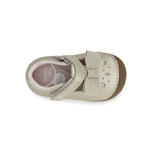 Stride rite Baby Girls SM Janna Mary Jane Flat, Champagne, 3 Infant